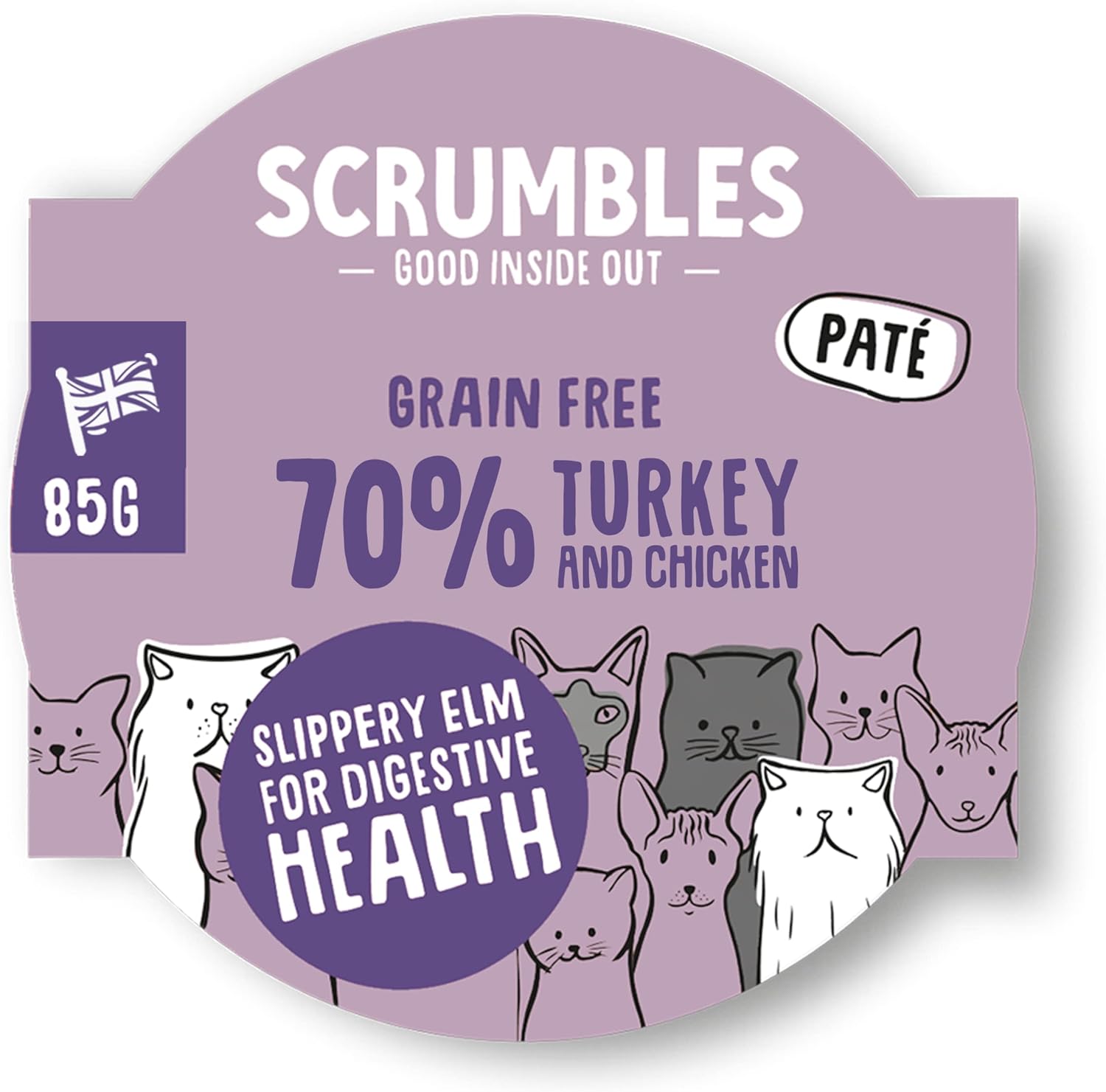 Scrumbles All Natural Wet Cat Food, Turkey Flavour with 70% Fresh Meat ...