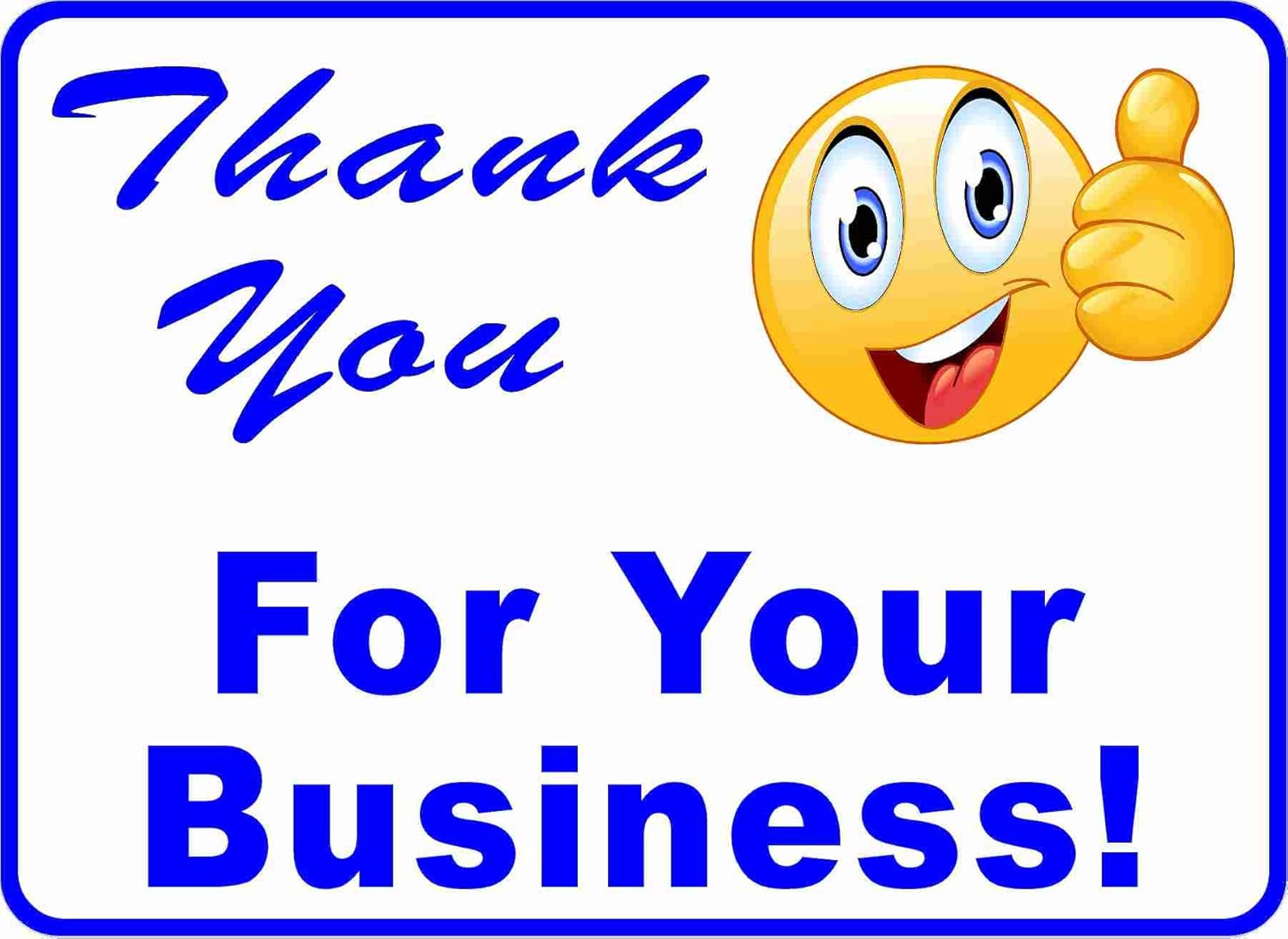 Amazon.com : Thank You For Your Business Sign. 9x12 Metal. Customer ...