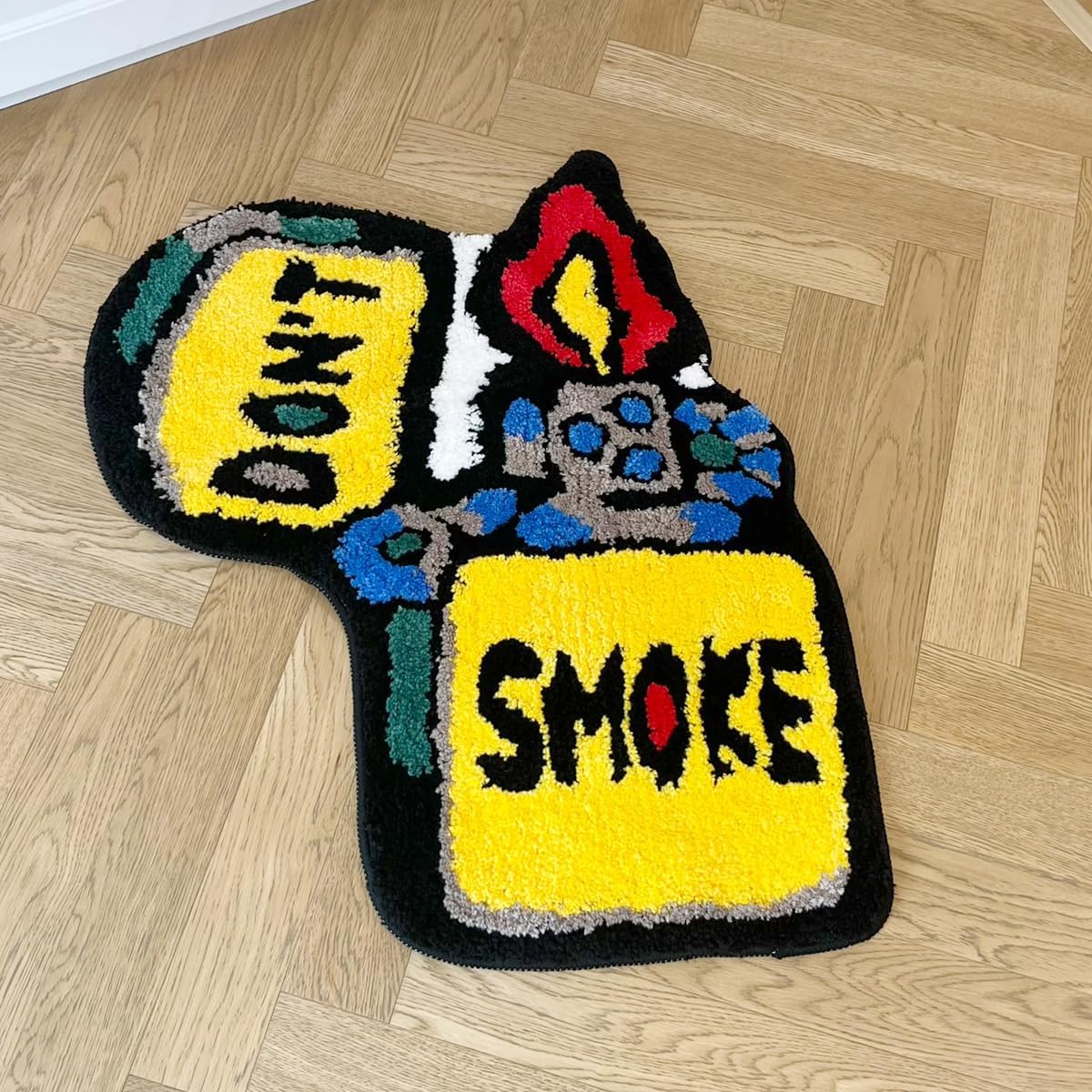 Amazon.com: LAKEA Yellow Lighter Don't Smoke Flocking Rug Living Room ...