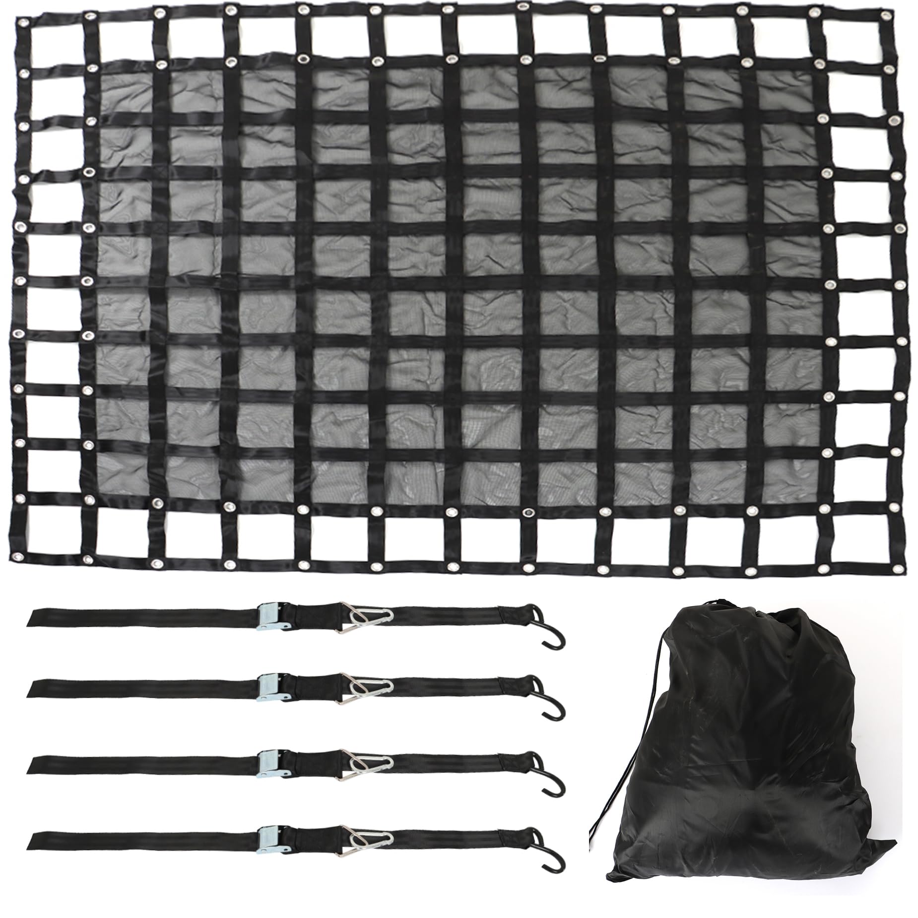 Snapklik.com : 6.75FT X 8FT Heavy Duty Cargo Net Adjustable Trailer ...