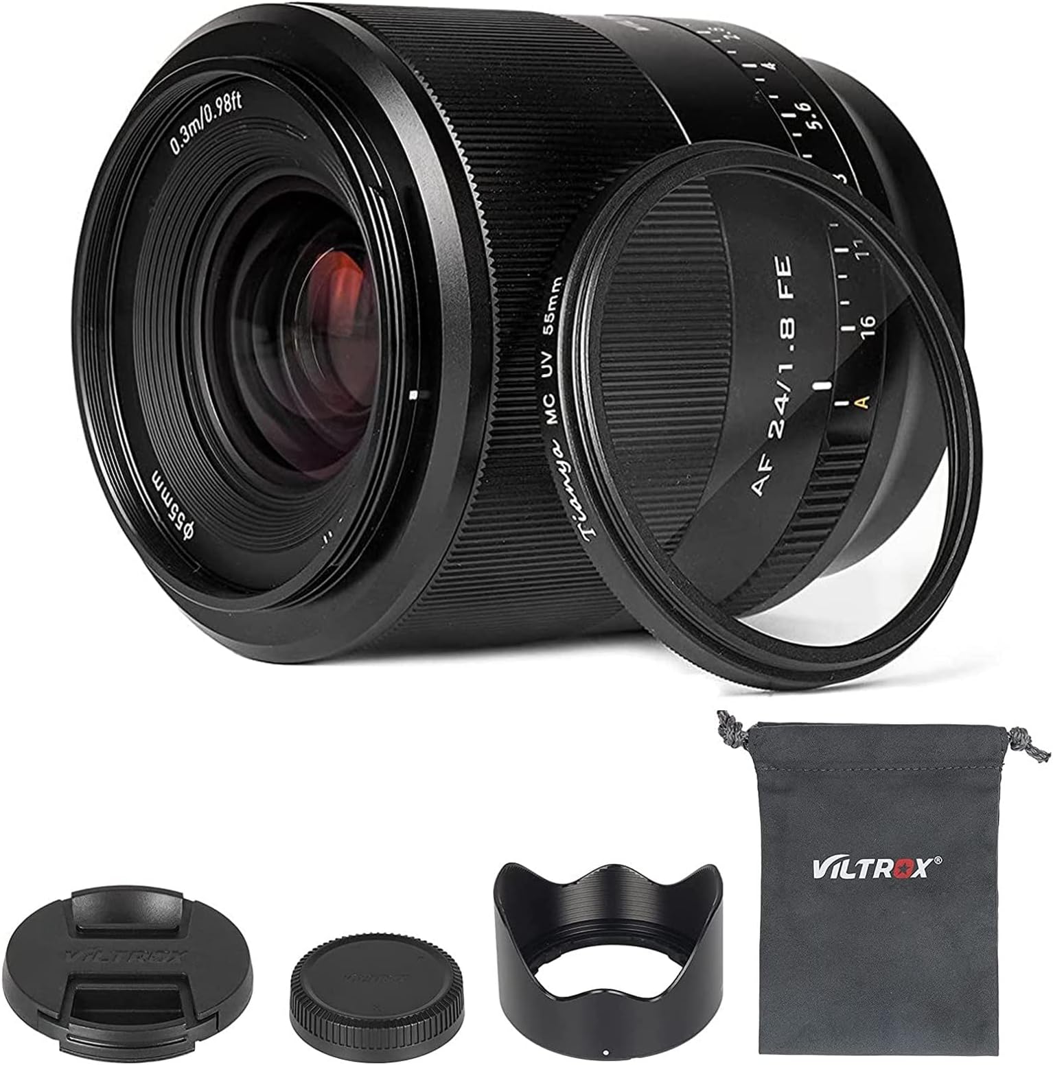 VILTROX 24mm F1.8 f/1.8 FE Full-Frame Wide-Angle Prime Autofocus Lente ...