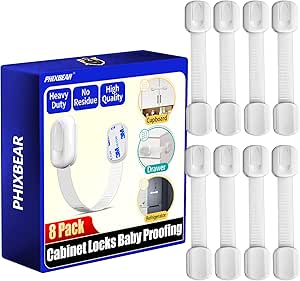 Amazon.com: PHIXBEAR Upgraded Cabinet Locks Baby Proofing, Durable and ...