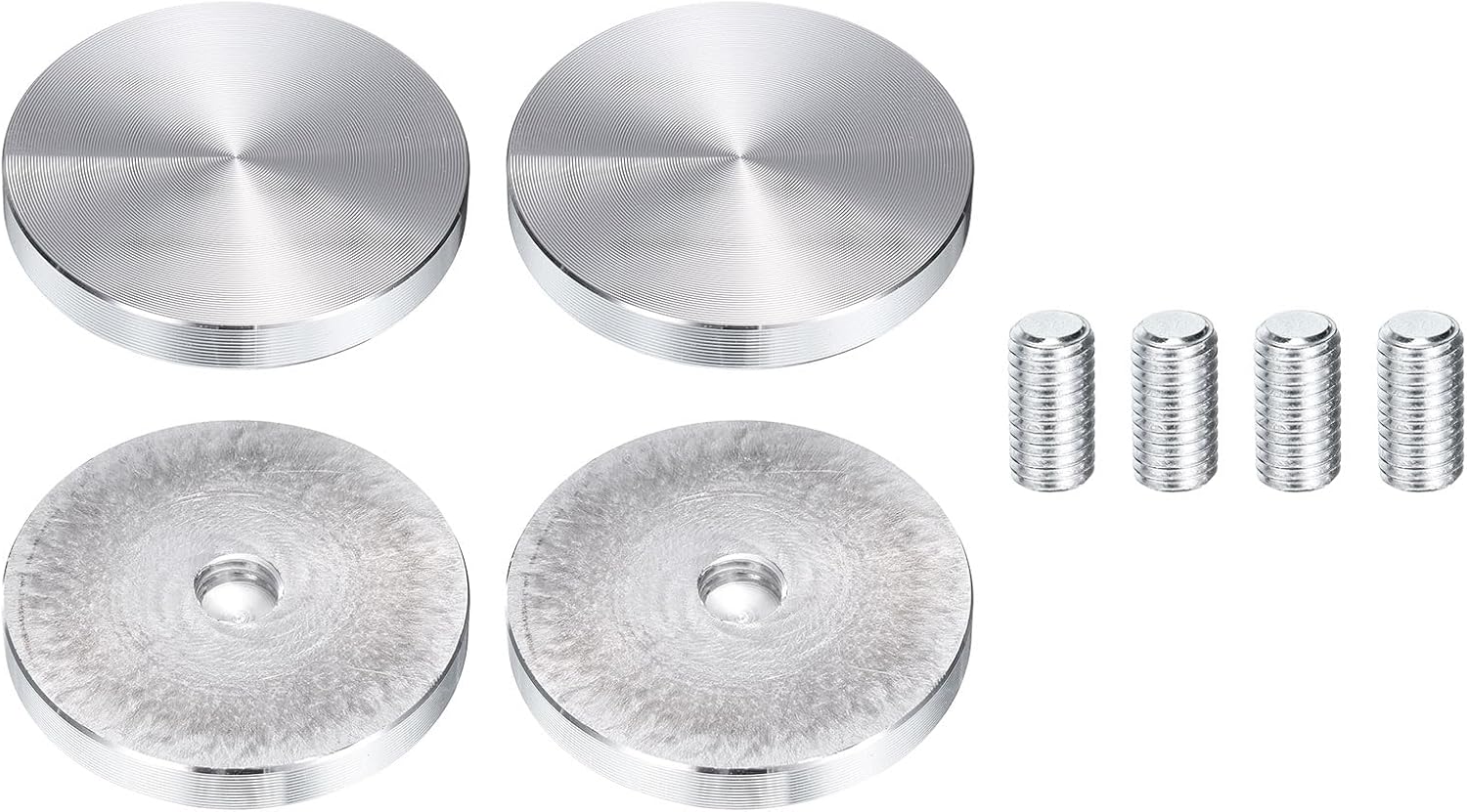 uxcell 4Pcs Round Shape Aluminum Disc, M10 Thread 50mm Diameter ...