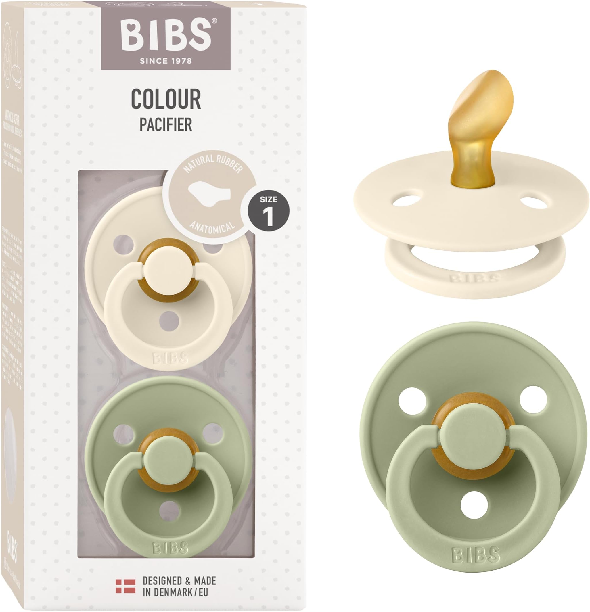 Amazon.com : BIBS Pacifiers - Set of 2 | Colour Pacifier with ...