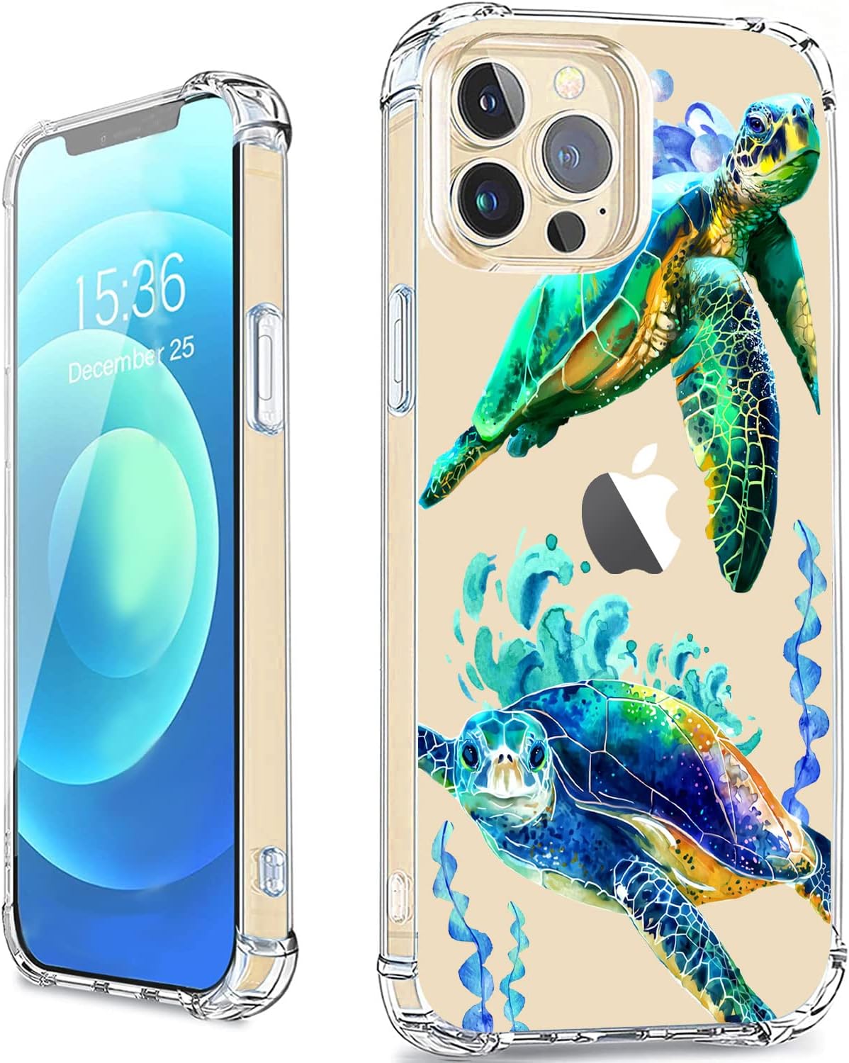 Amazon.com: Clear Sea Turtles Phone Case Ocean Phone Case Beach ...