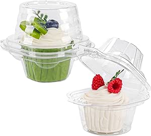 Amazon.com: NPLUX 60 Pack Individual Cupcake Containers Plastic Cupcake ...