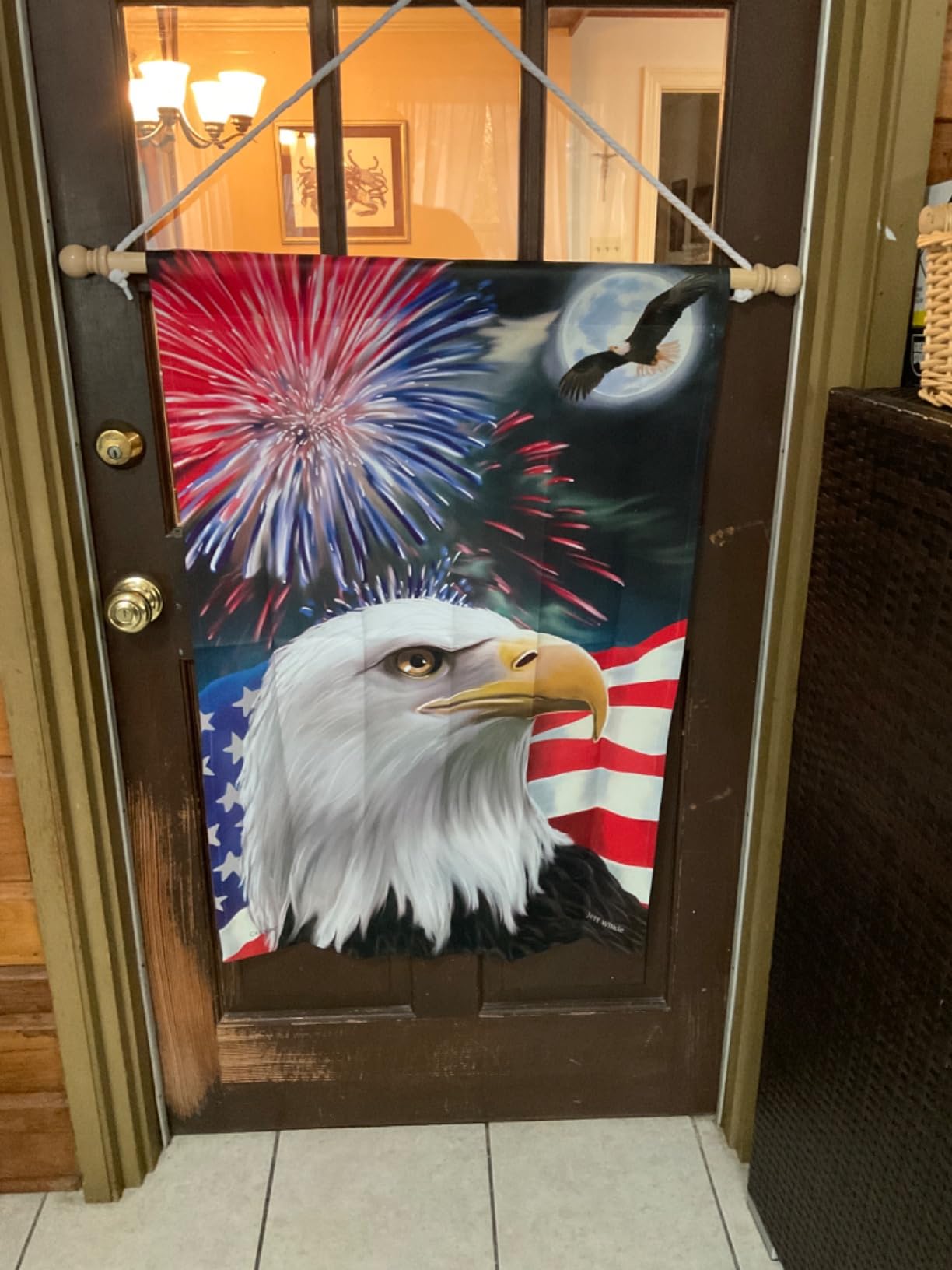 Amazon.com : Anley 35" Wooden Banner Pole - Horizontal Flag Hanger for ...