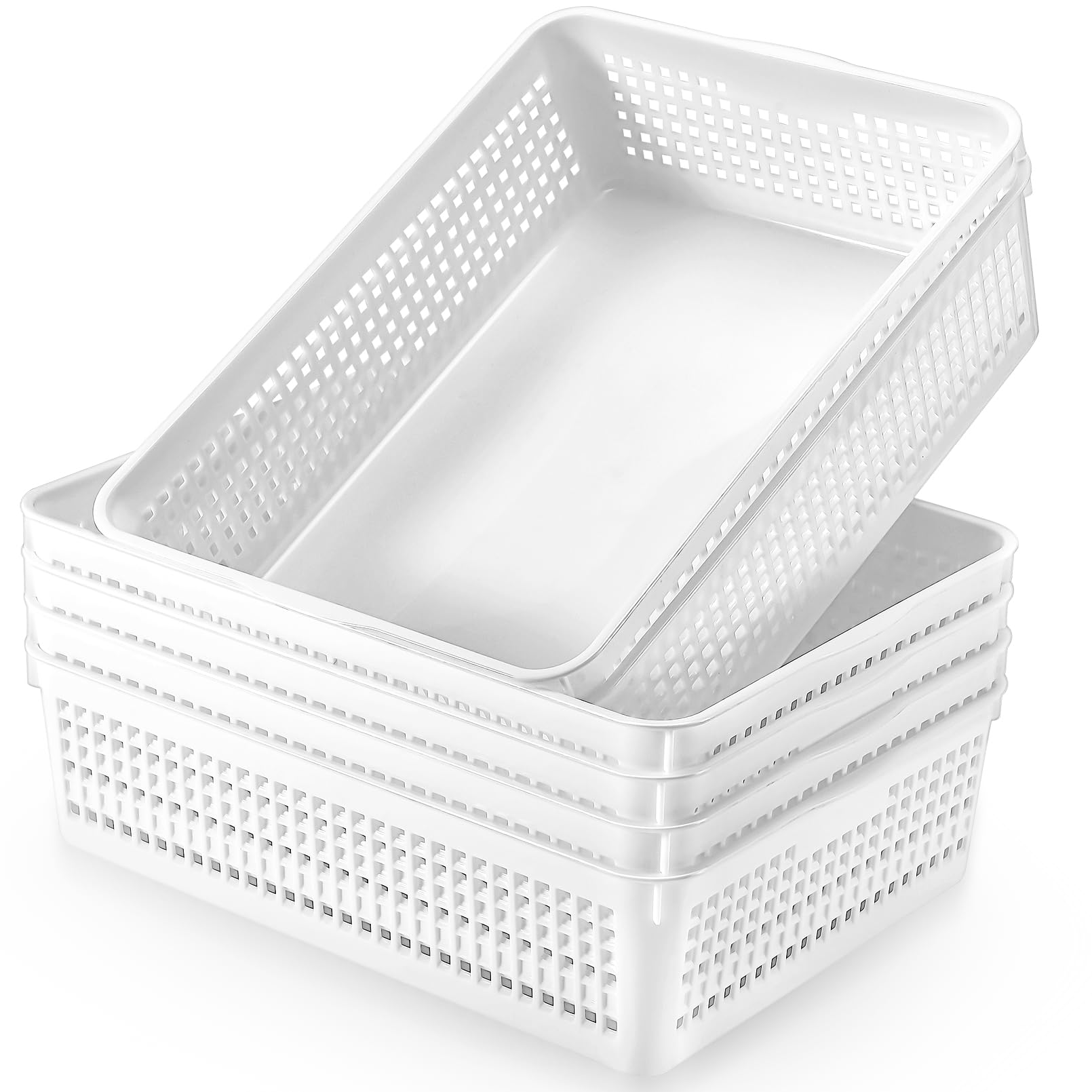 Snapklik.com : Cptoion A4 Size Plastic Storage Basket Tray,6 Pack ...
