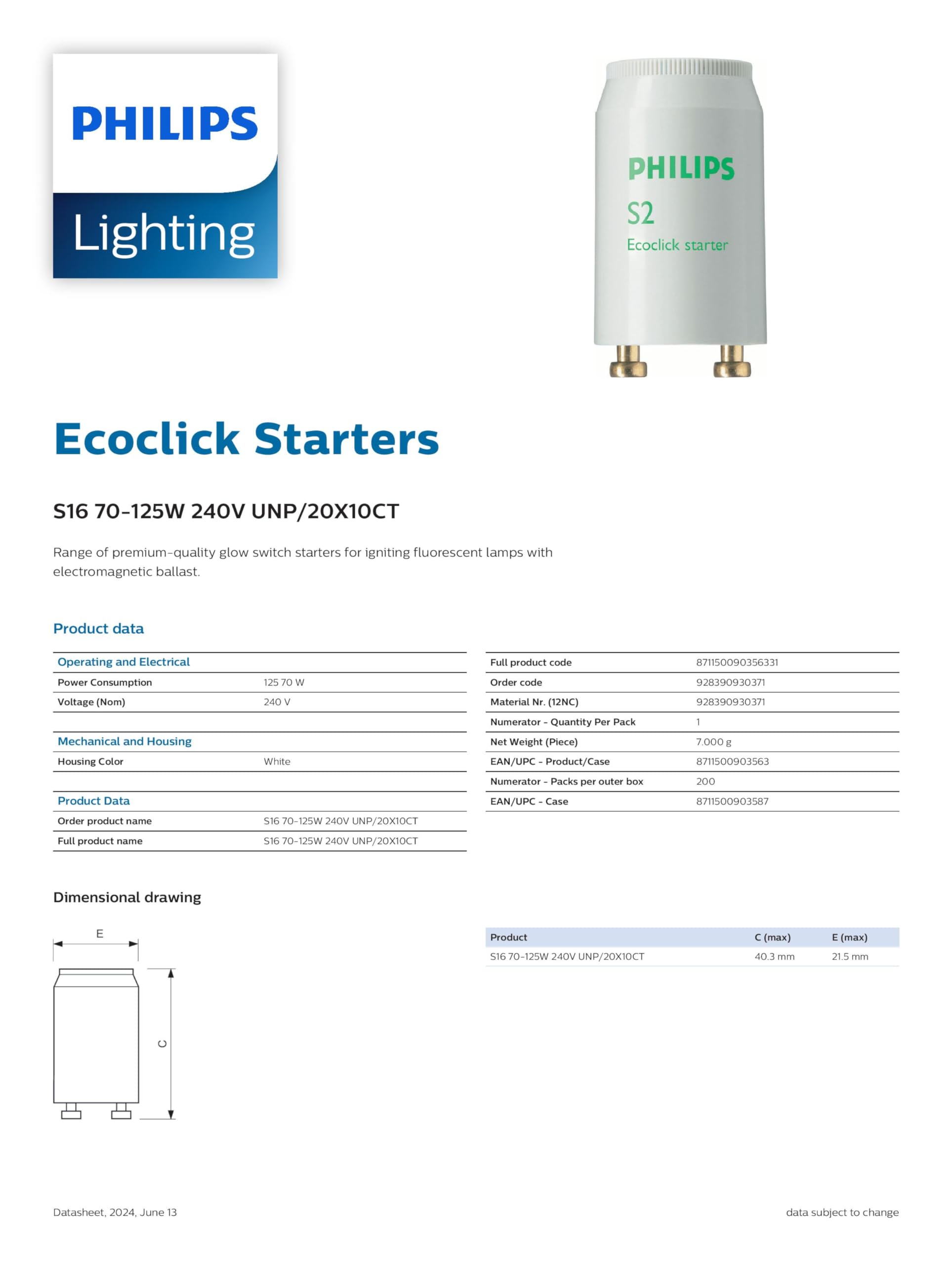 PHILIPS S10-STARTER 10PK : Amazon.co.uk: Lighting