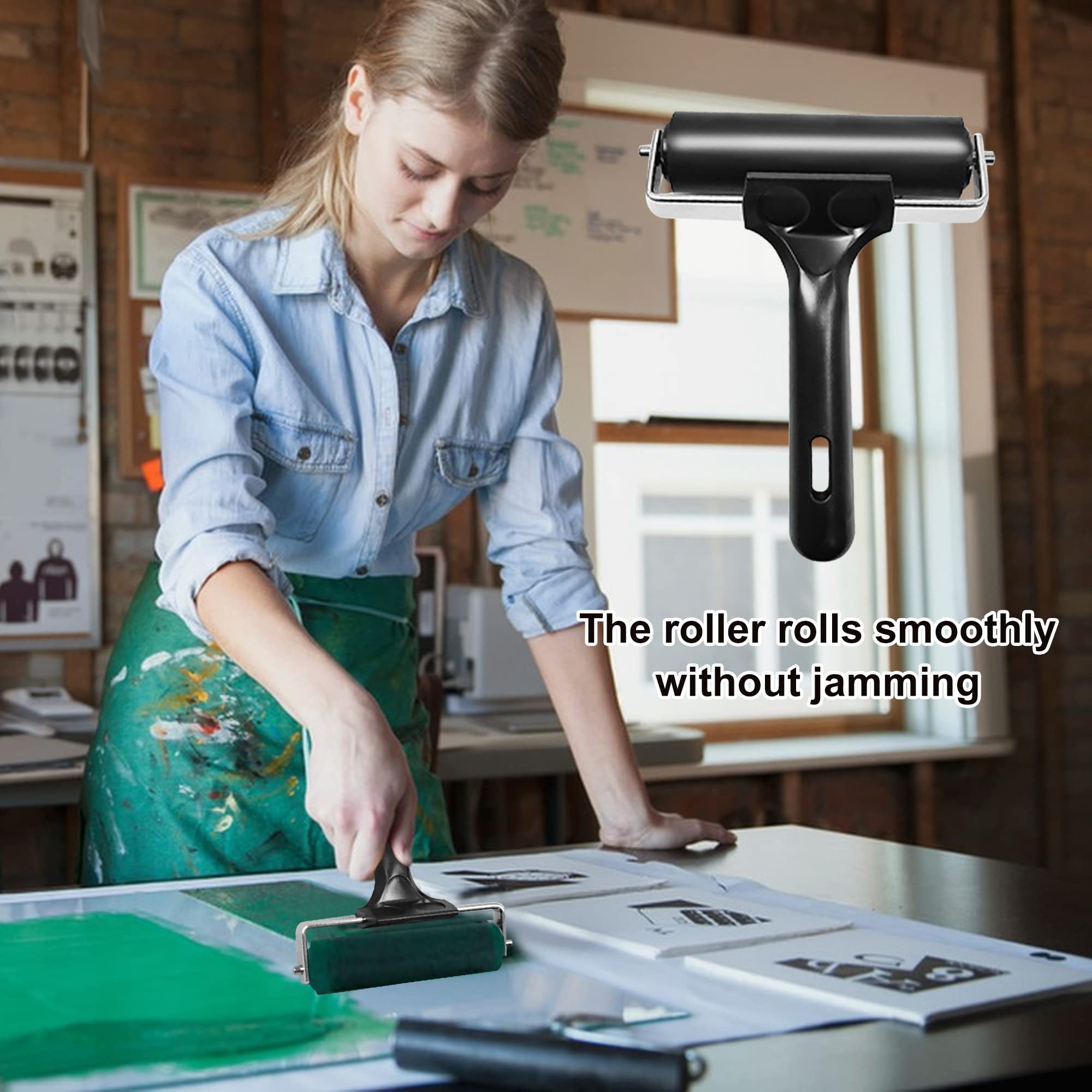 Snapklik.com : 2.2-Inch Rubber Brayer Roller For Printmaking, Removable ...