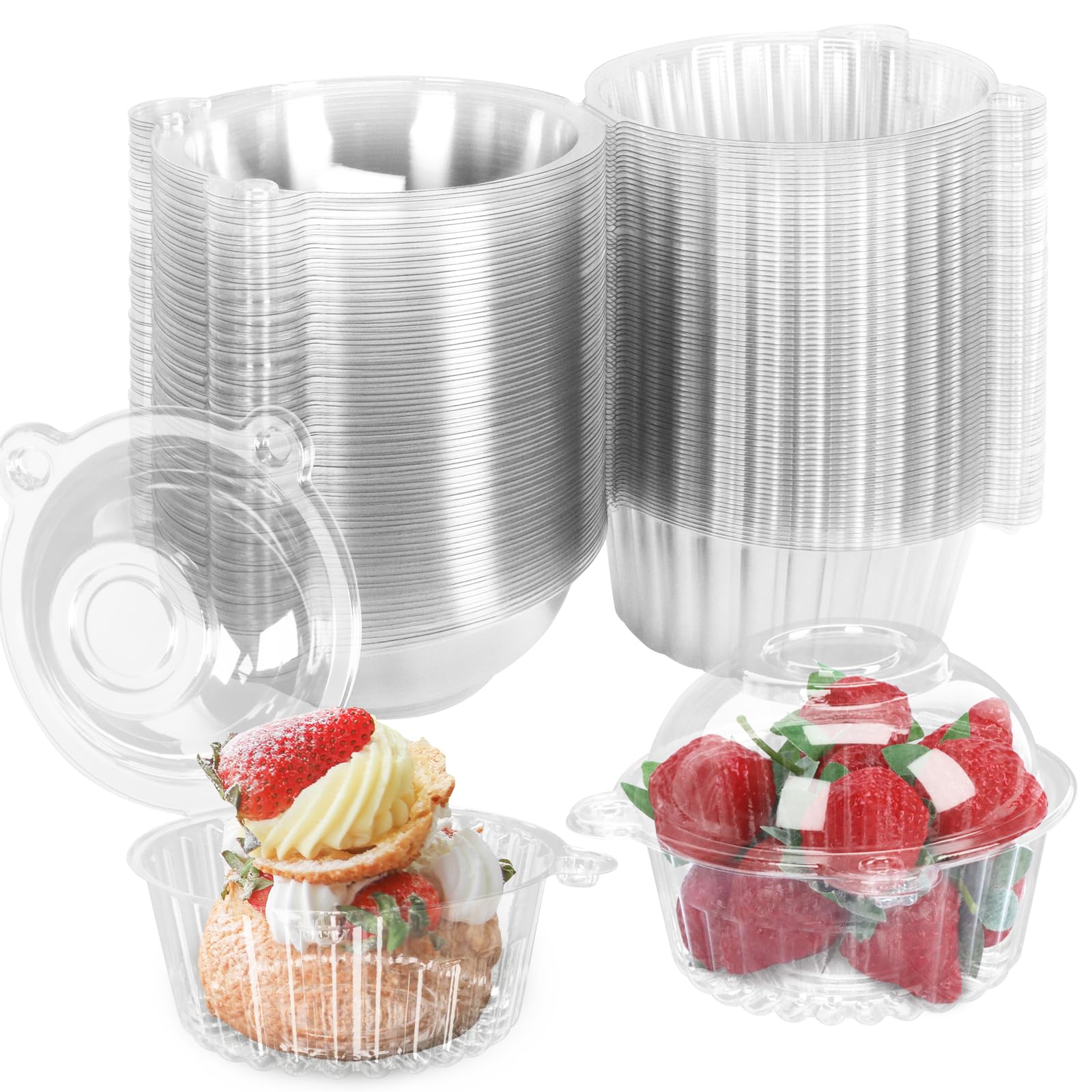 Amazon.com: Twdrer 100PCS Plastic Single Individual Cupcake Dome Cup ...