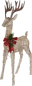 Amazon.com: Northlight Pre-Lit LED Champagne Deer Outdoor Christmas Decoration, 48", Gold ...