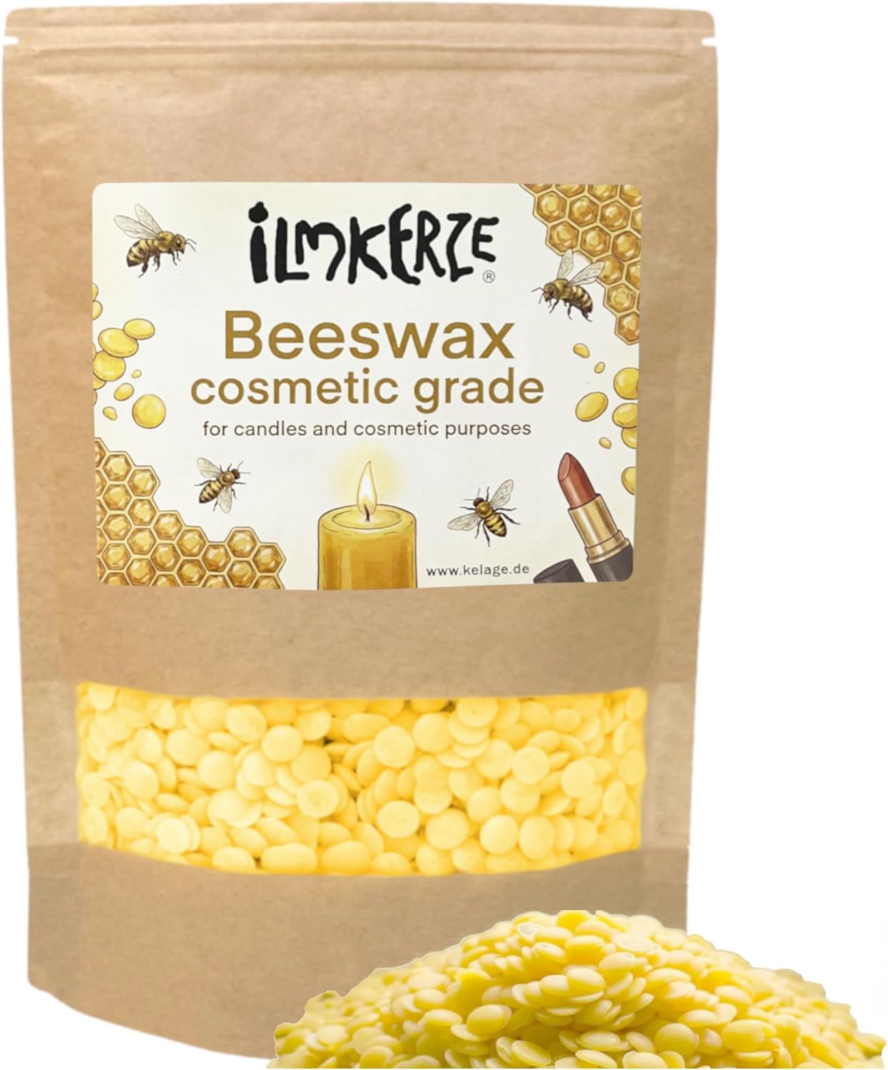 Ilmkerze Beeswax Pastilles Yellow 900 g Natural Ideal for Cosmetics ...
