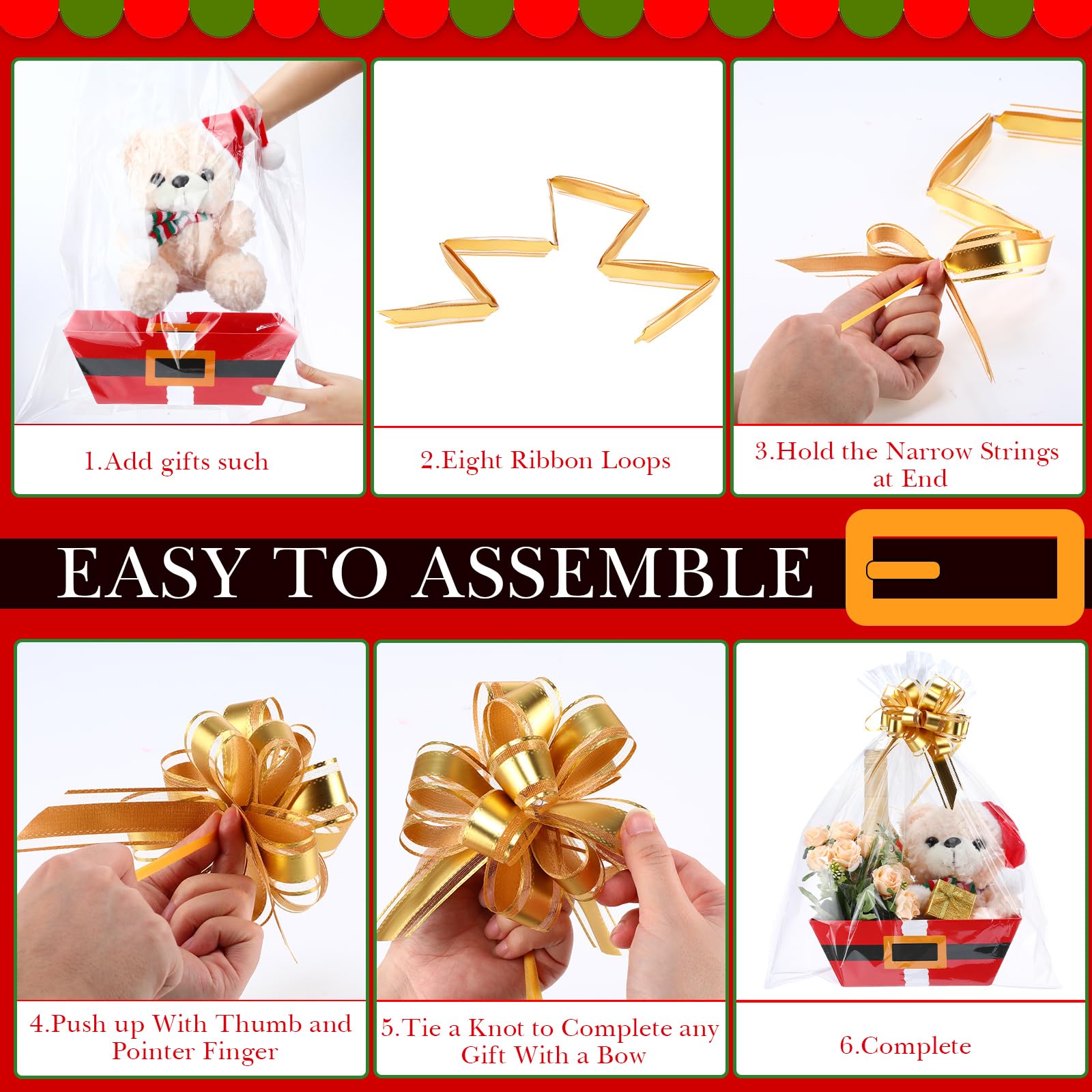 Tioncy 22 Pack Christmas Basket for Gifts Empty Including 6 Pack ...