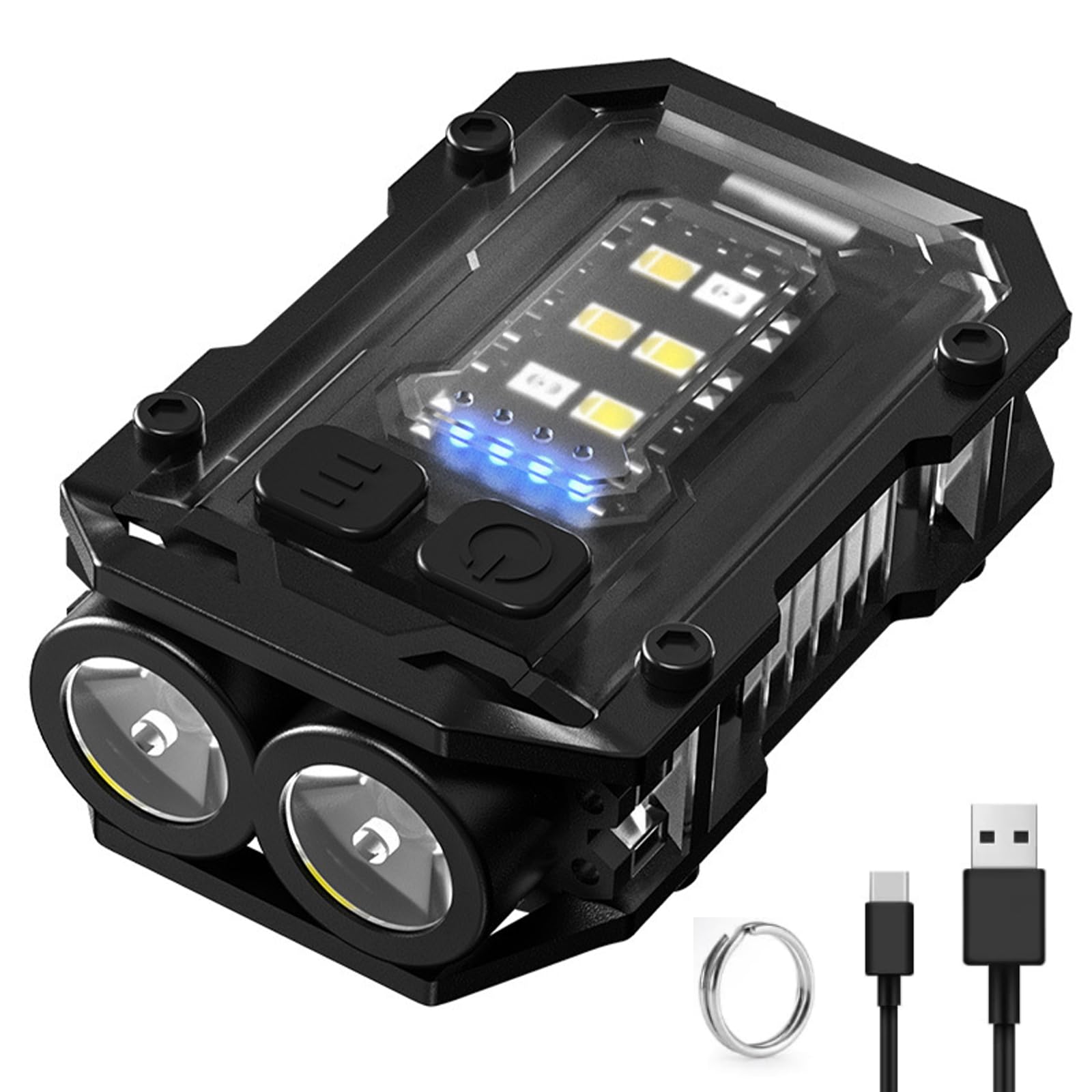 Amazon.com: Thorder Clip on Flashlight, Rechargeable Mini EDC Keychain ...