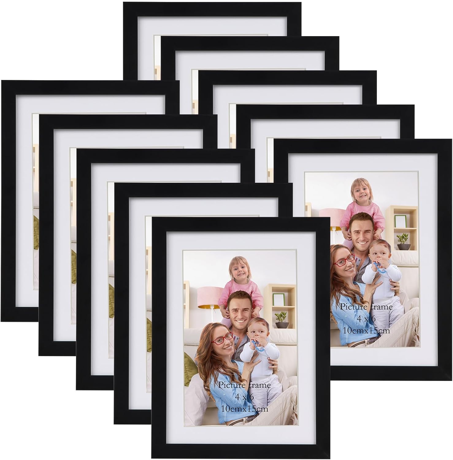 Giftgarden Cadre Photo 10x15 cm avec Passepartout Lot de 10, Cadre ...