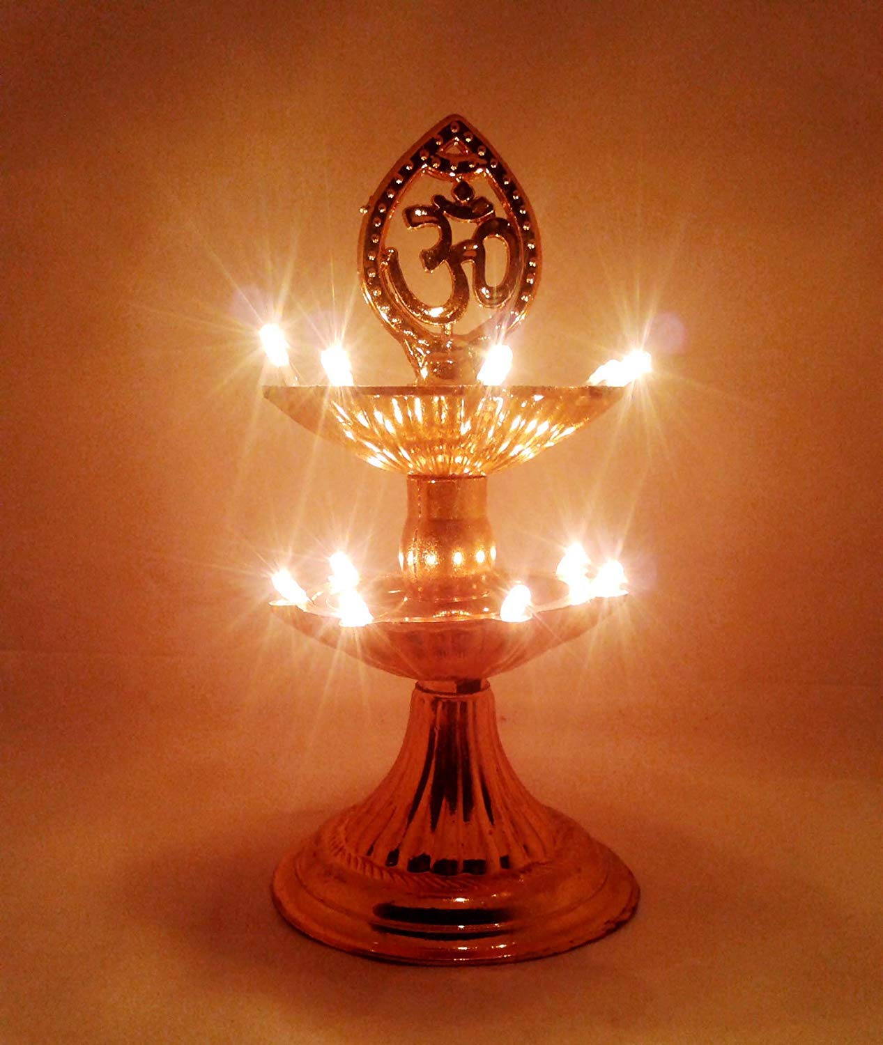 Buy VRCT 2 Layer New Electric Gold LED Bulb Lights Diya / 14 Deep Led ...