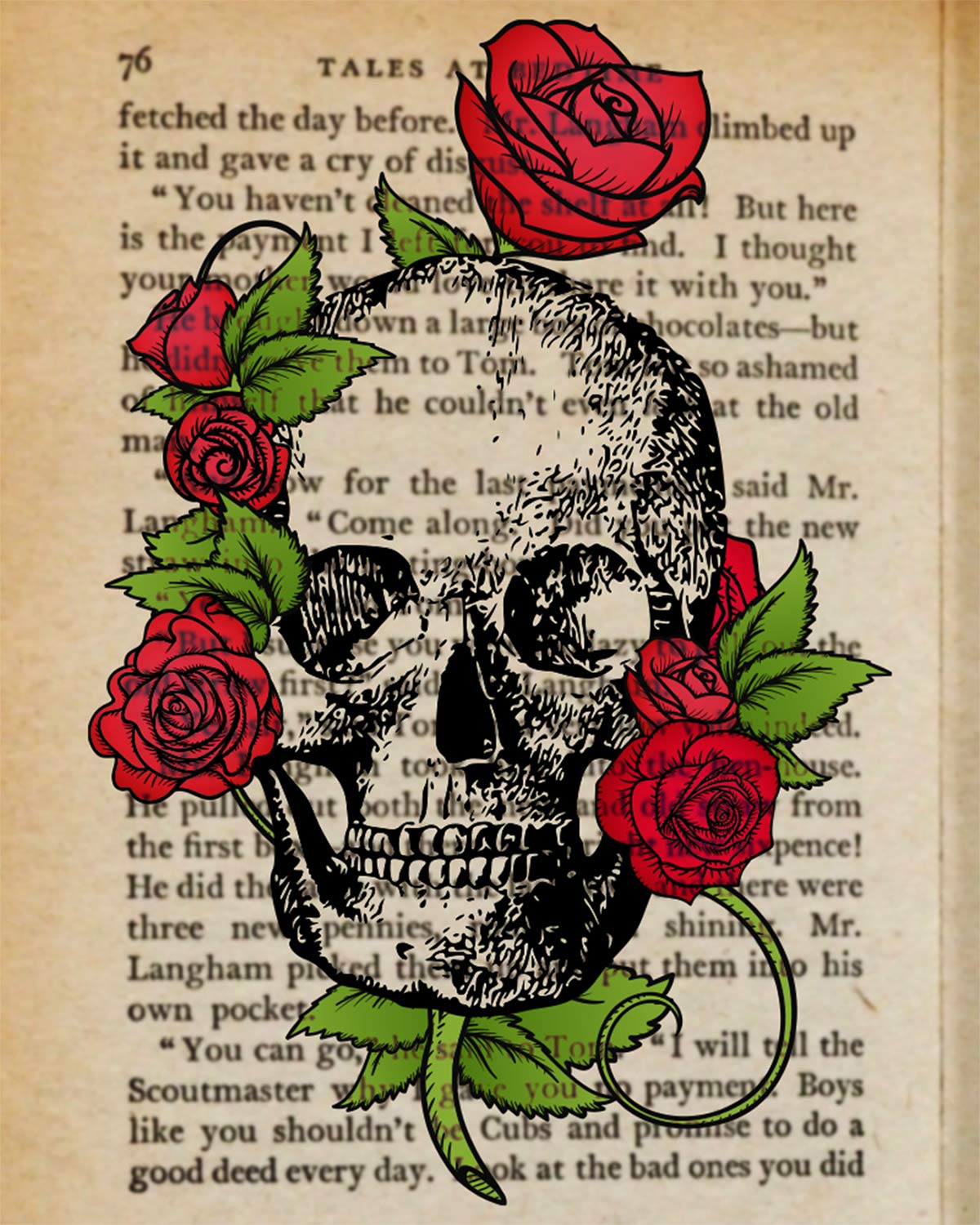 Old Book Page Art