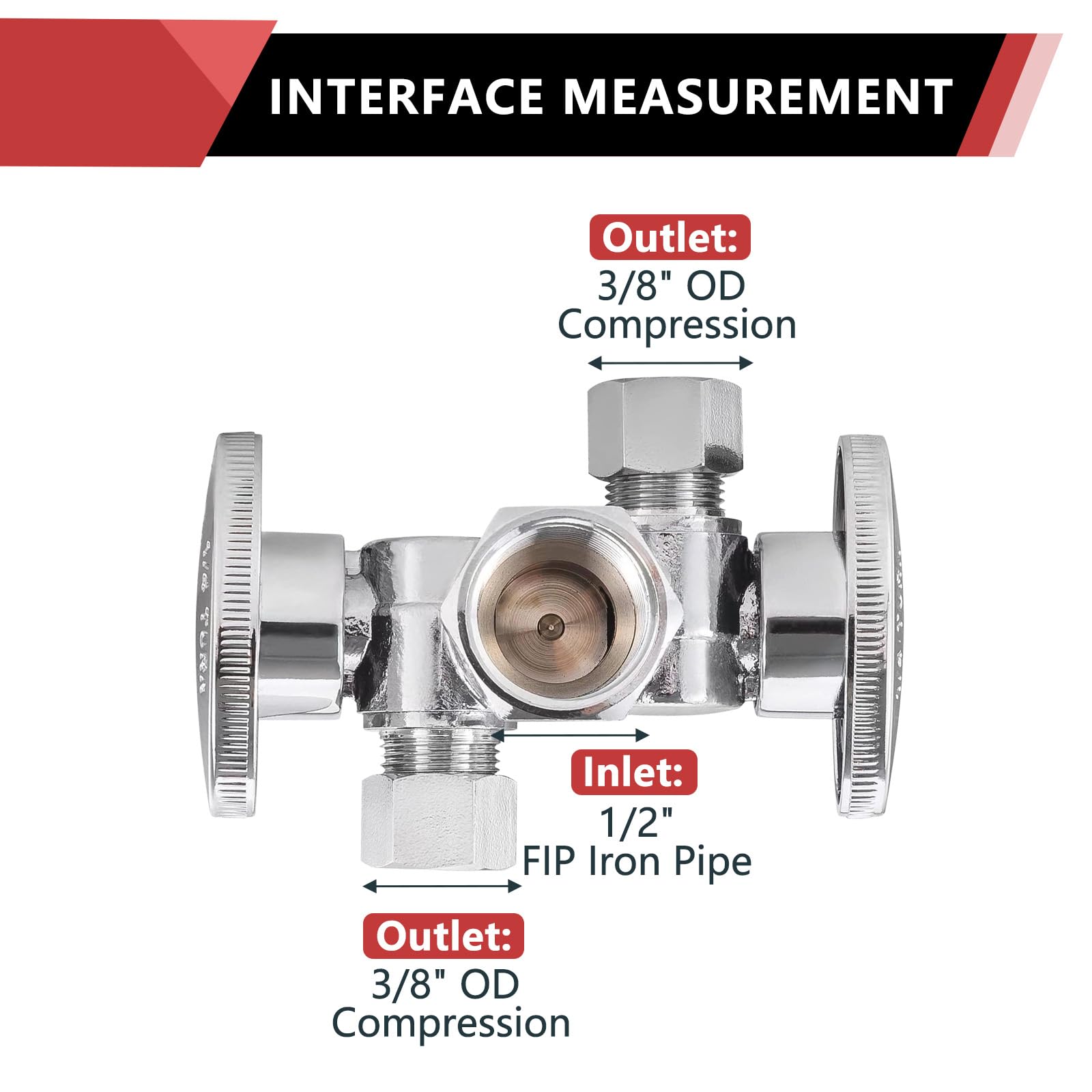 Snapklik.com : EFIELD 1/4 Turn Dual Compression Outlet Angle Stop Valve