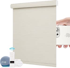 Amazon.com: ZSTARR Motorized Roller Shades Blackout Smart Roller Blinds with Remote Control ...