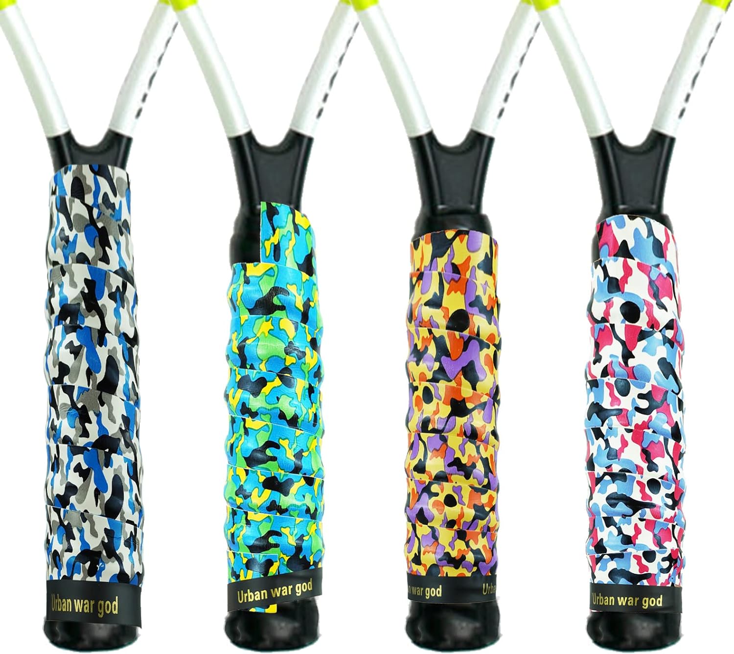 SZCXDKJ PU Racquet Grip, 4 Pack Camouflage Racket Grip Tape, Tennis ...