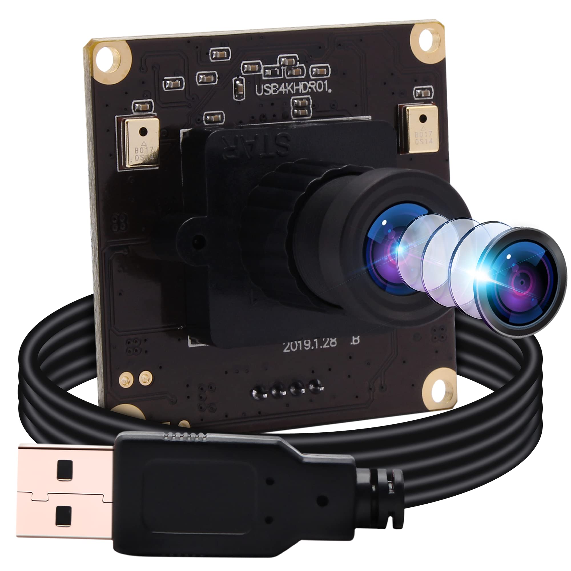 Elp4k Webcam With Microphone Ultra Hd Imx317 Sensor Web Camera ...