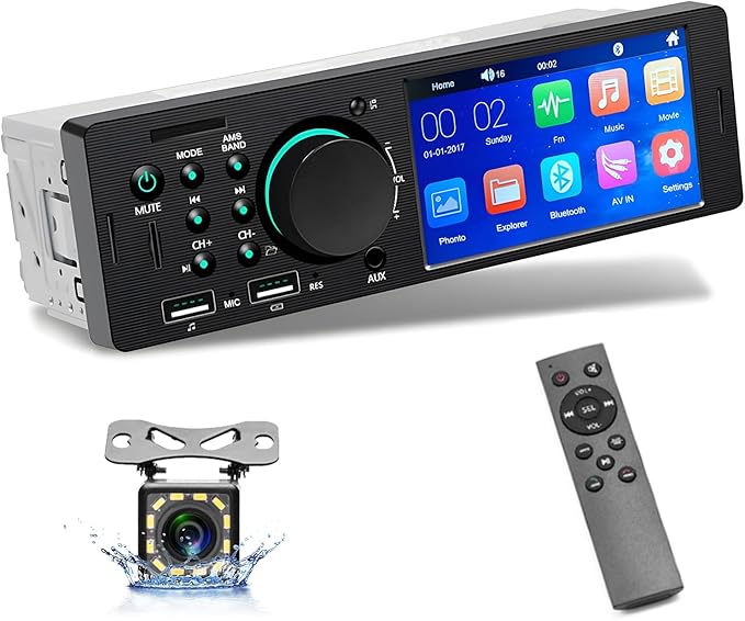 Amazon.com: Podofo Single Din Car Stereo Radio with Bluetooth Backup ...
