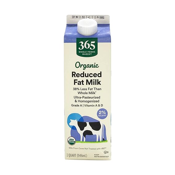 Amazon.com: 365 by Whole Foods Market, Milk 2% Organic, 32 Fl Oz ...