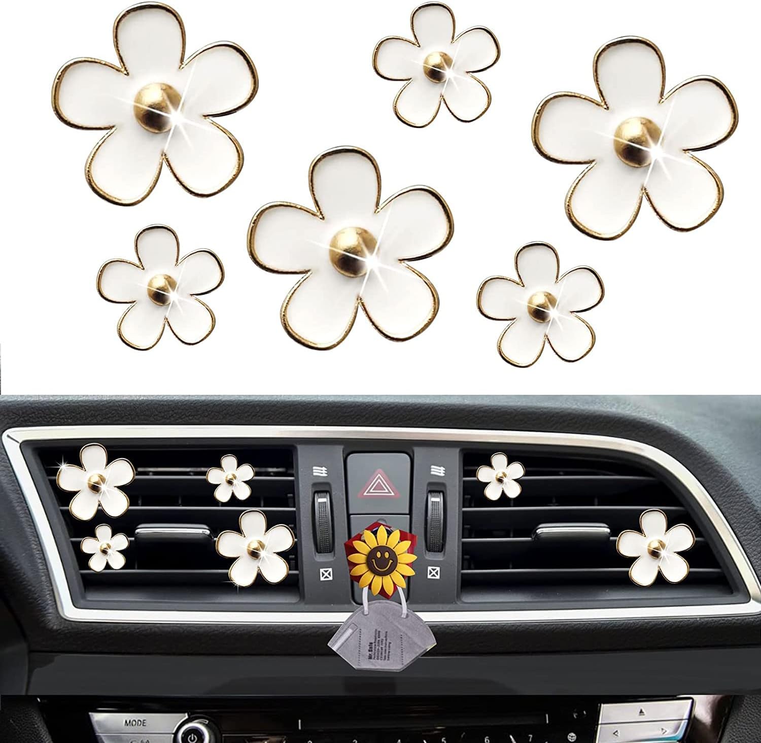 Amazon.com: 6 Pack Colorful Daisy Flower Car Air Vent Clips Car Air ...