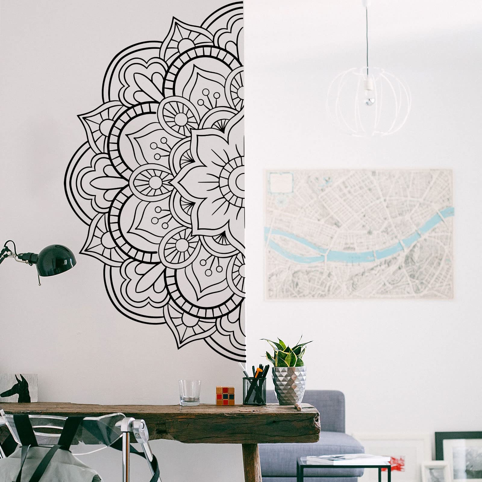 Snapklik.com : Half Mandala Wall Decal Sticker Mandala Headboard Decal ...