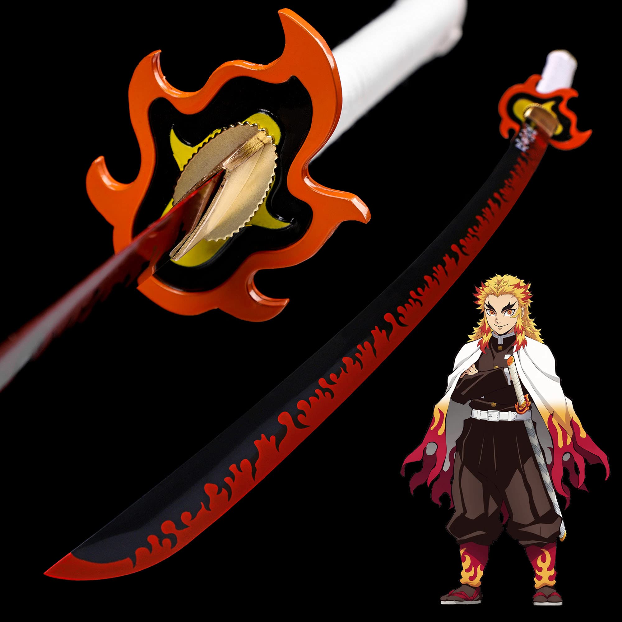 Buy Hejiu Demon Slayer Cosplay Anime Swords, Handmade Katana Samurai ...