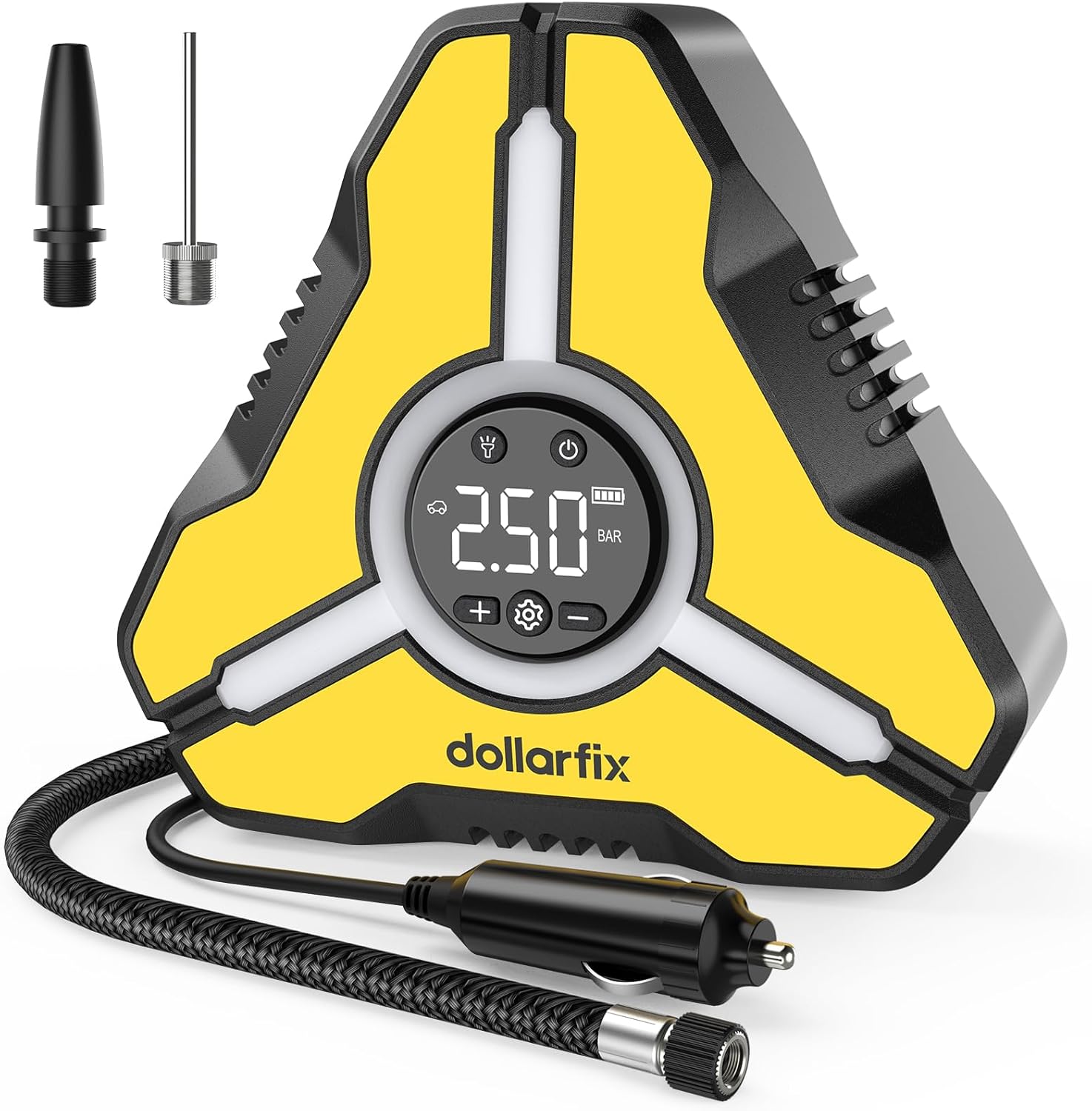 Amazon.com: Dollarfix Tire Inflator Portable Air Compressor,Dual Power Cordless 2.5Bar Electric ...