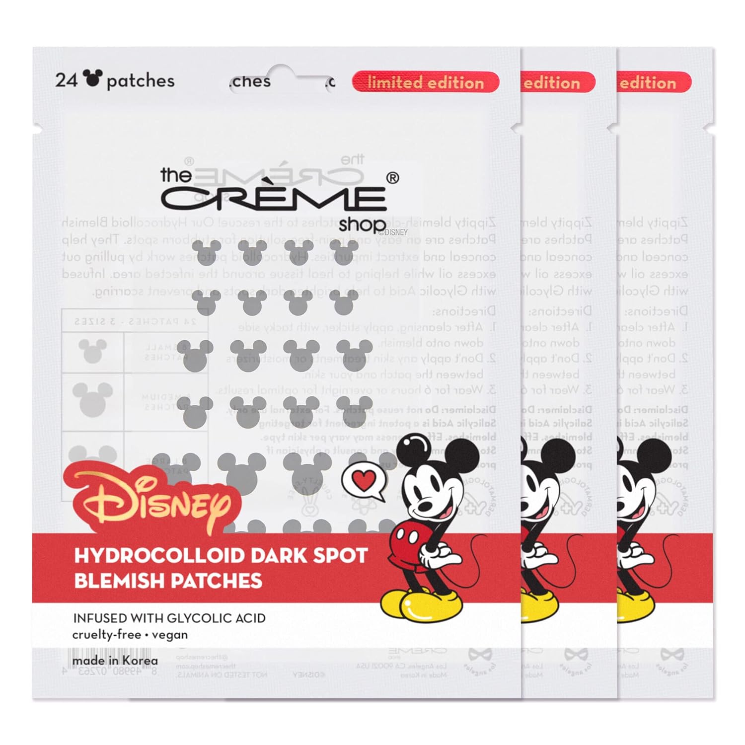 Amazon.com: The Crème Shop Mickey Mouse Hydrocolloid Acne Patches ...