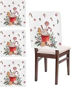 Amazon.com: Christmas Dining Room Chair Covers Gingerbread Candy Cane ...