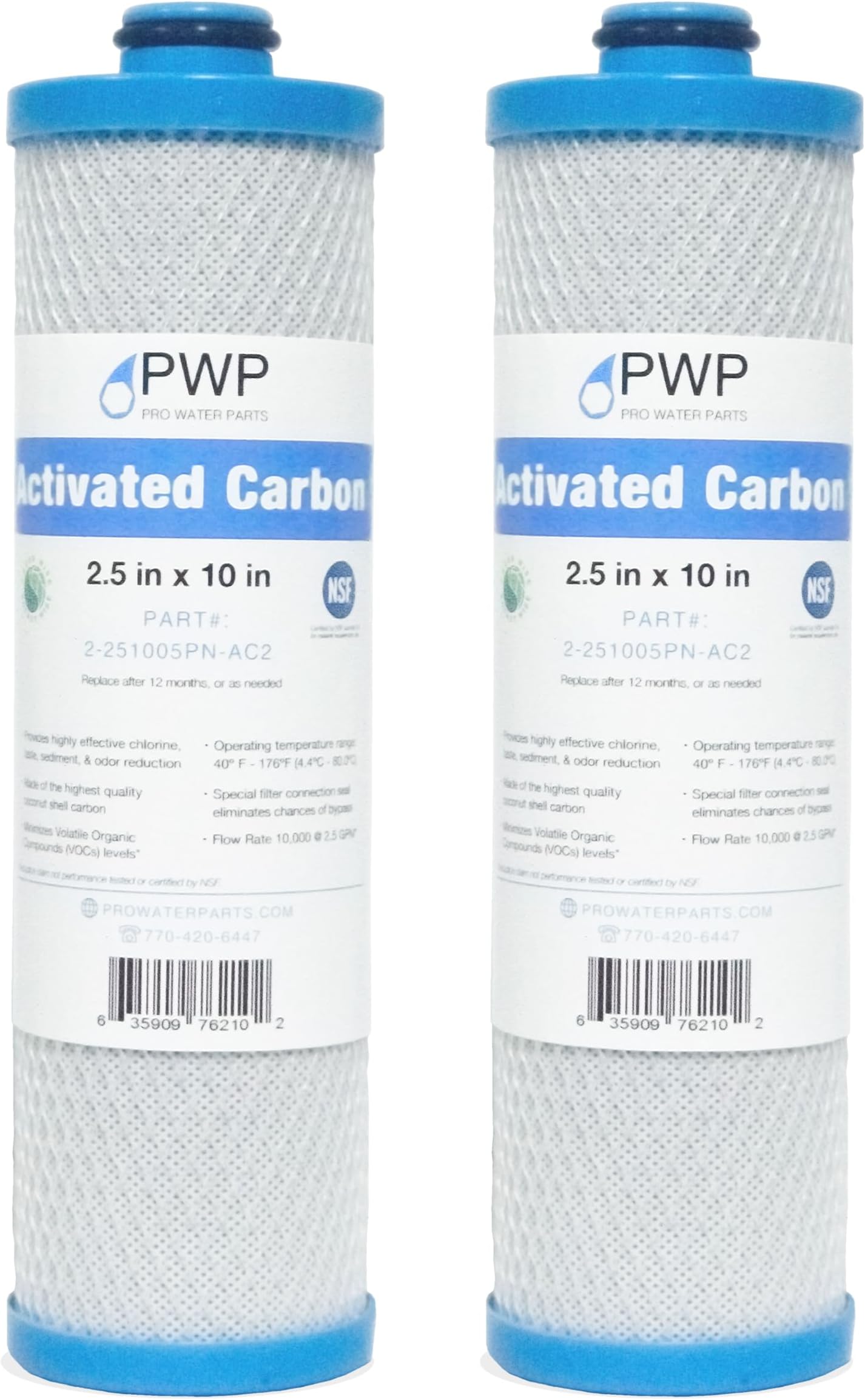 Amazon.com: 2.5 x 10 RV Water Filter Activated Carbon Block Push-Nipple ...