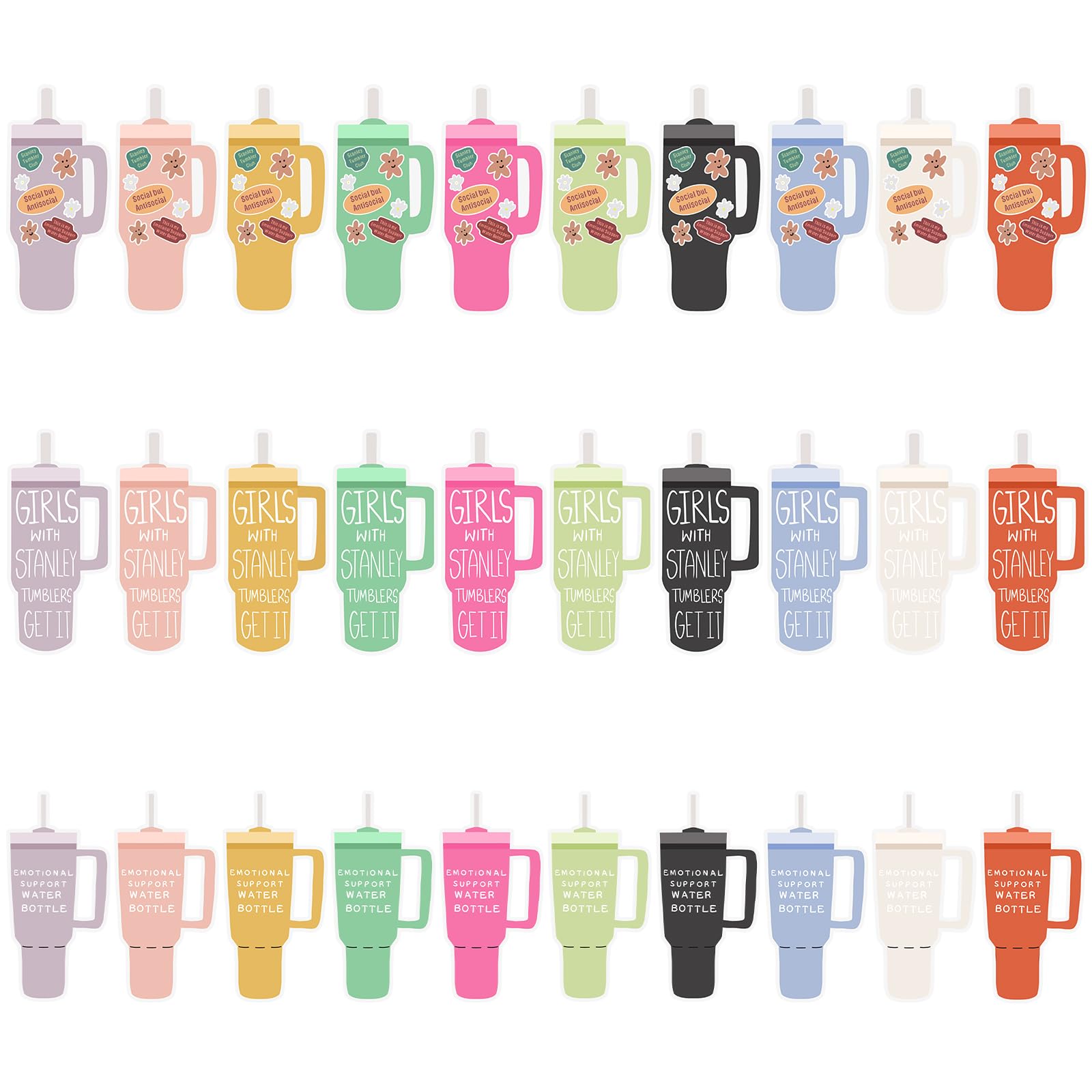 Snapklik.com : Stanley Tumbler Stickers For Water Bottles, 30 PCS Vinyl ...