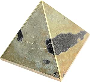 Amazon.com: Jet Energized Pyrite Pyramid Stone India Handcrafted 2 inch ...