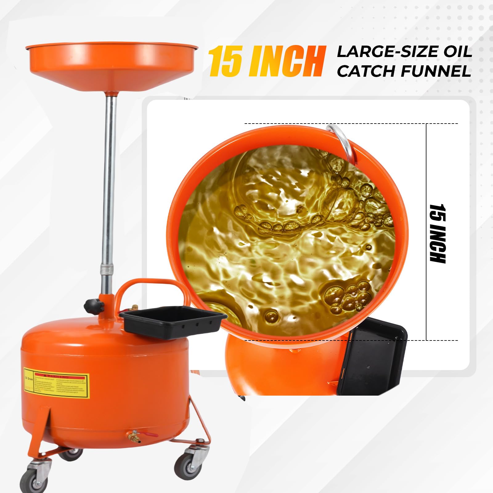 Snapklik.com : 8 Gal Waste Oil Drain Change Tank, Portable Oil Drain ...