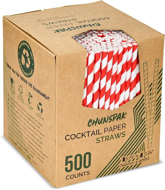Amazon.com: [500 Counts] Chunspak 5.75 inch Disposable Red White ...