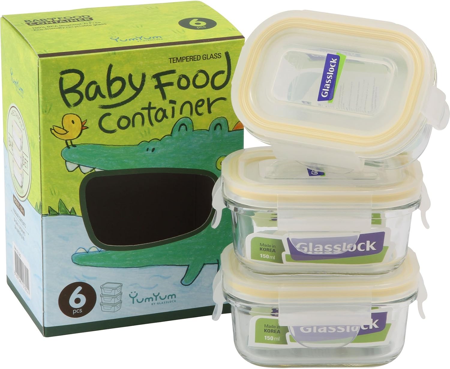 Amazon.com: Glasslock 6-Piece Rectangle Baby Box Set, Mini (3 count) : Baby
