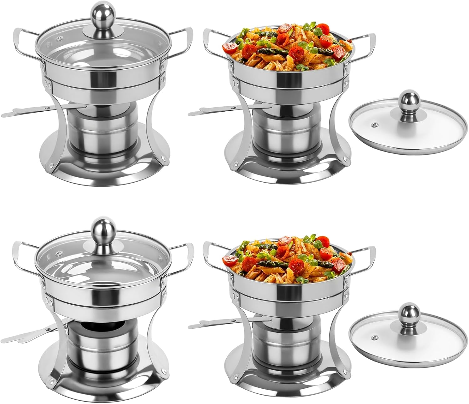 Amazon.com: mufsceku Mini Chafing Dish Buffet Set 4 Pack,1QT Stainless ...
