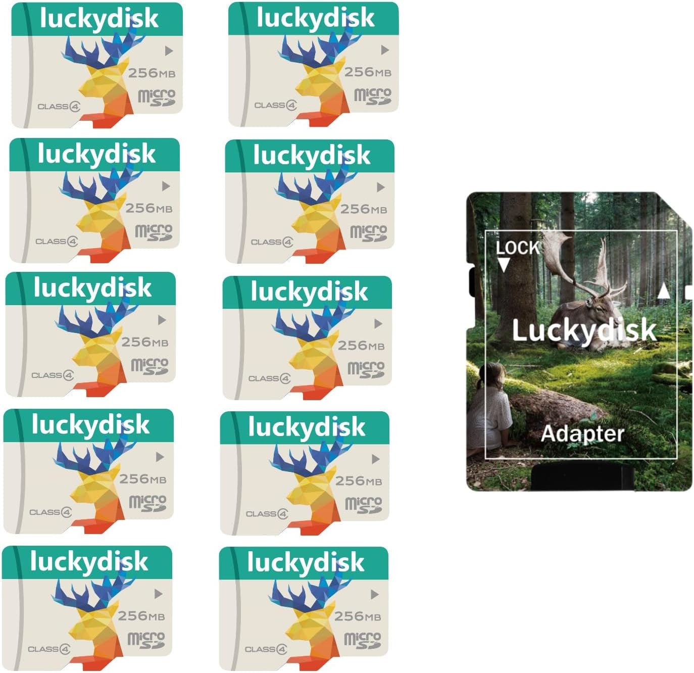 Amazon.com: Luckydisk 10Pack Wholesale Micro SD Card 256MB(NOT GB ...