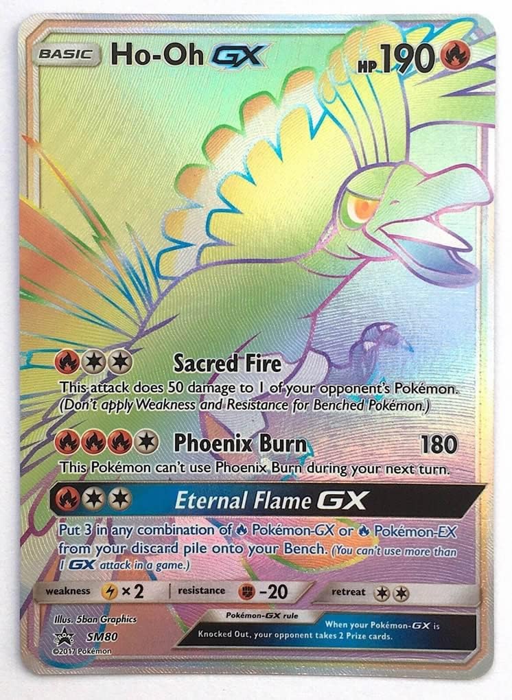 Ho-Oh GX SM80 Rainbow Pokemon Promo Card (Shining Legends Promo) + 1x ...