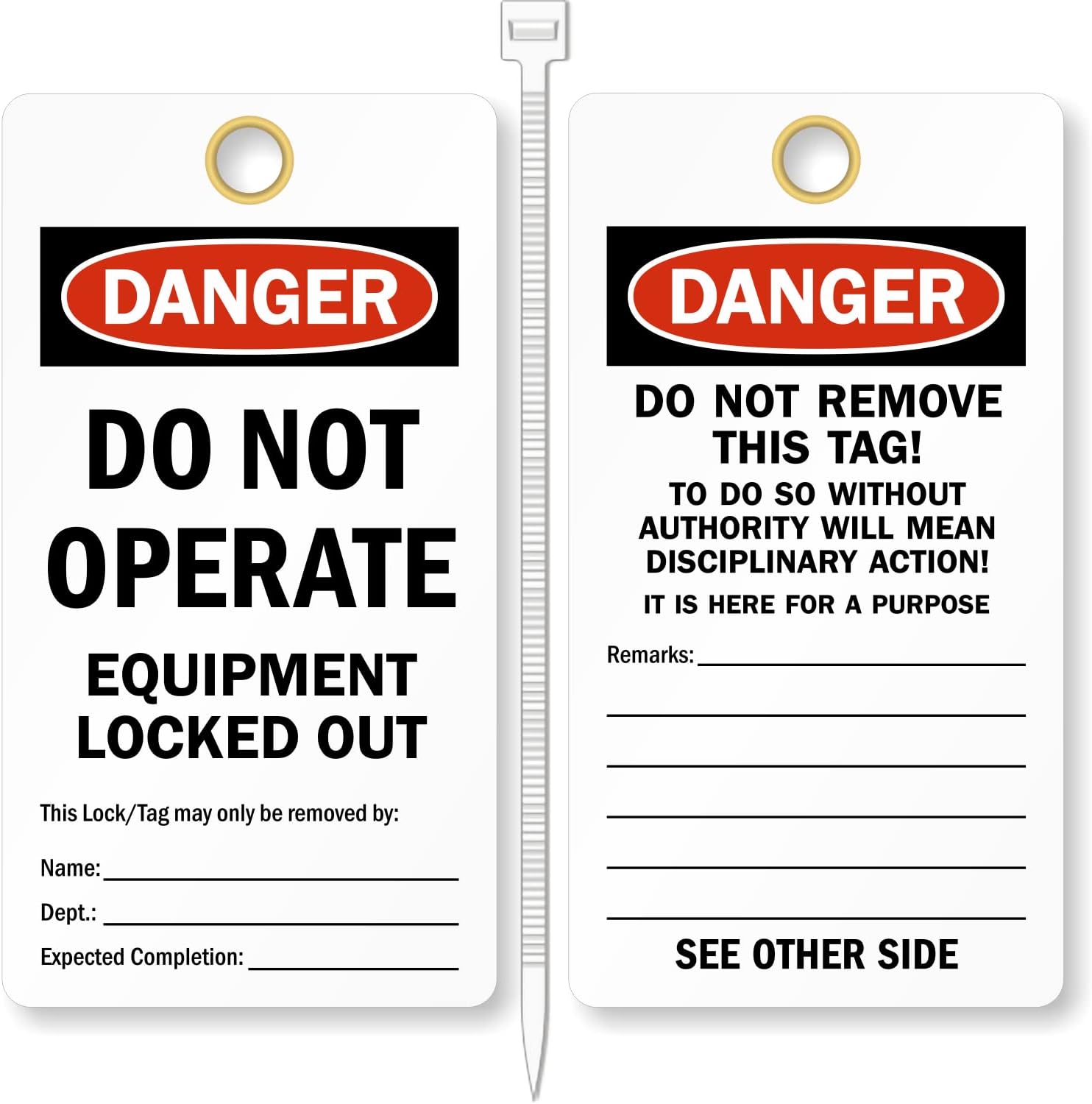 SmartSign "Do Not Operate Tags, Equipment Locked Out" 2 - Sided Safety ...