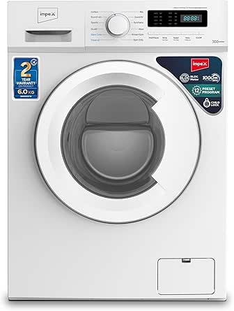 Impex 6Kg Fully-Automatic Front Load Washing Machine,12 Preset Program ...