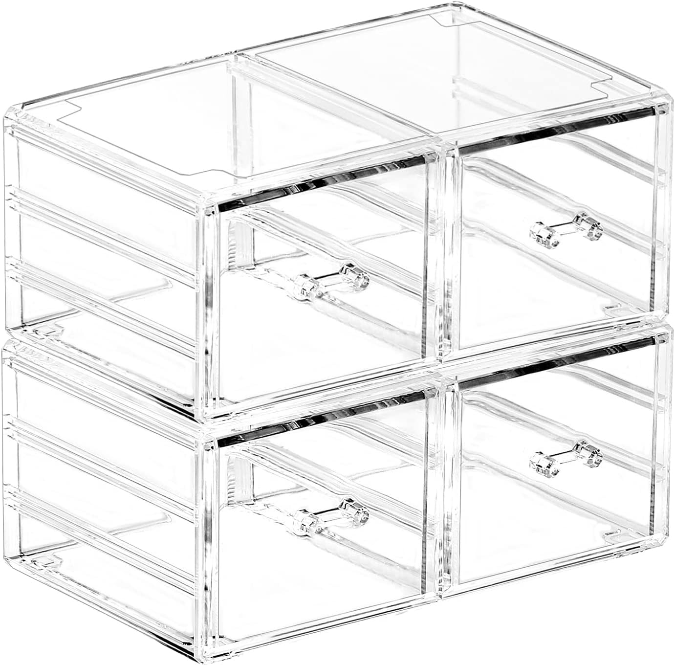 Amazon.com: Cq acrylic Purple Drawer Organizer With 3 Long Drawers ...