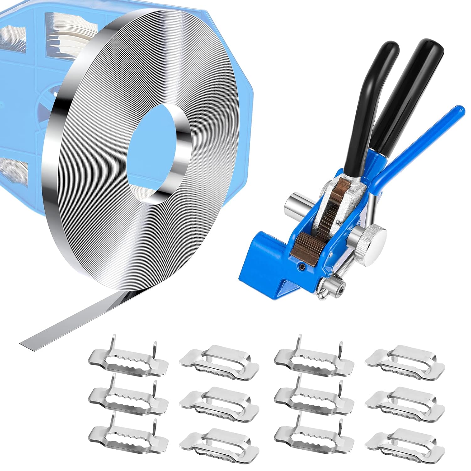 Amazon.com: Metal Packaging Banding Strapping Kit Stainless Steel Pallet Strapping Kit Includes ...