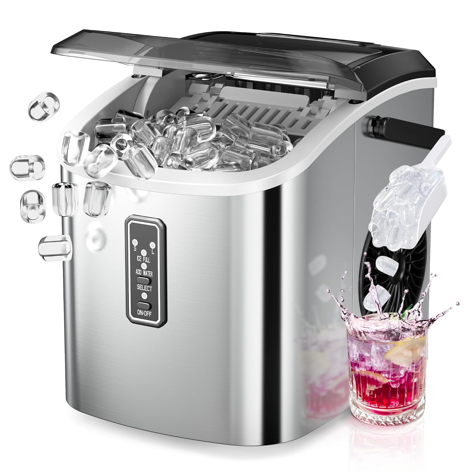 Amazon.com: EUHOMY Ice Maker Countertop, 9 Cubes Ready in 6 Mins, 26lbs ...