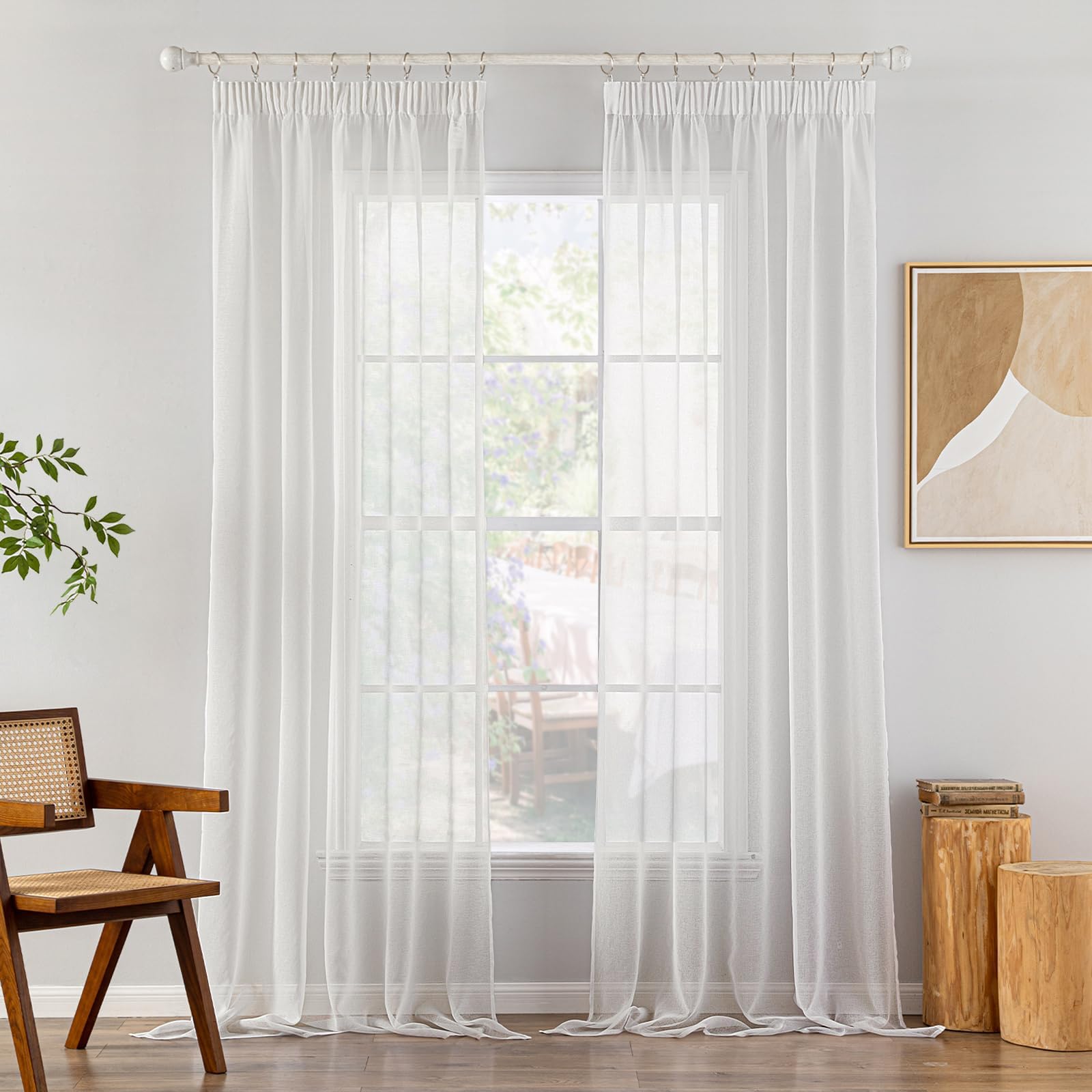 Amazon.de: Gardinen Store Voile mit Kräuselband, 250x300, Weiß, 610001