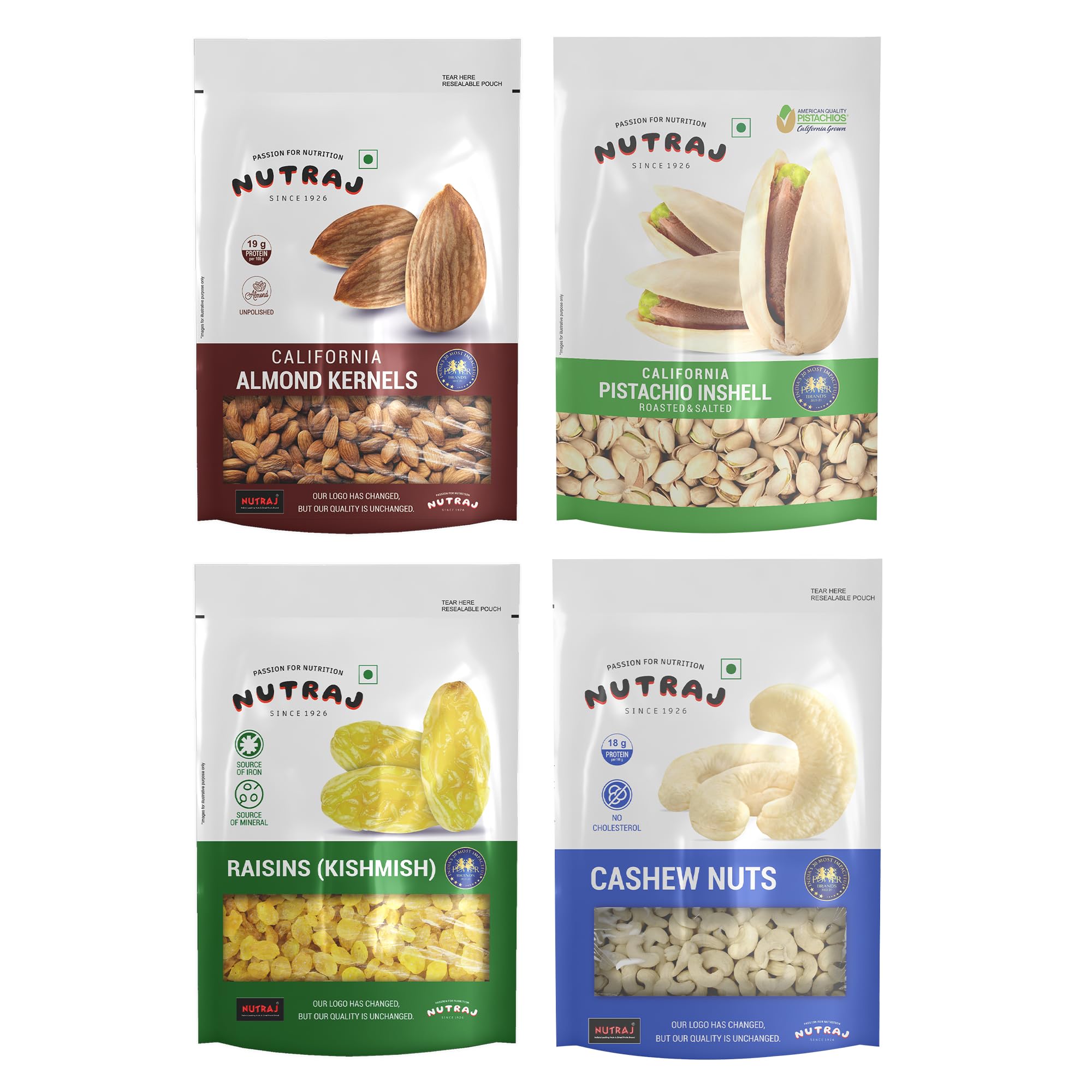 Nutraj Dry fruits and Nuts Combo Pack 800g | Almond, Cashew, Raisin ...